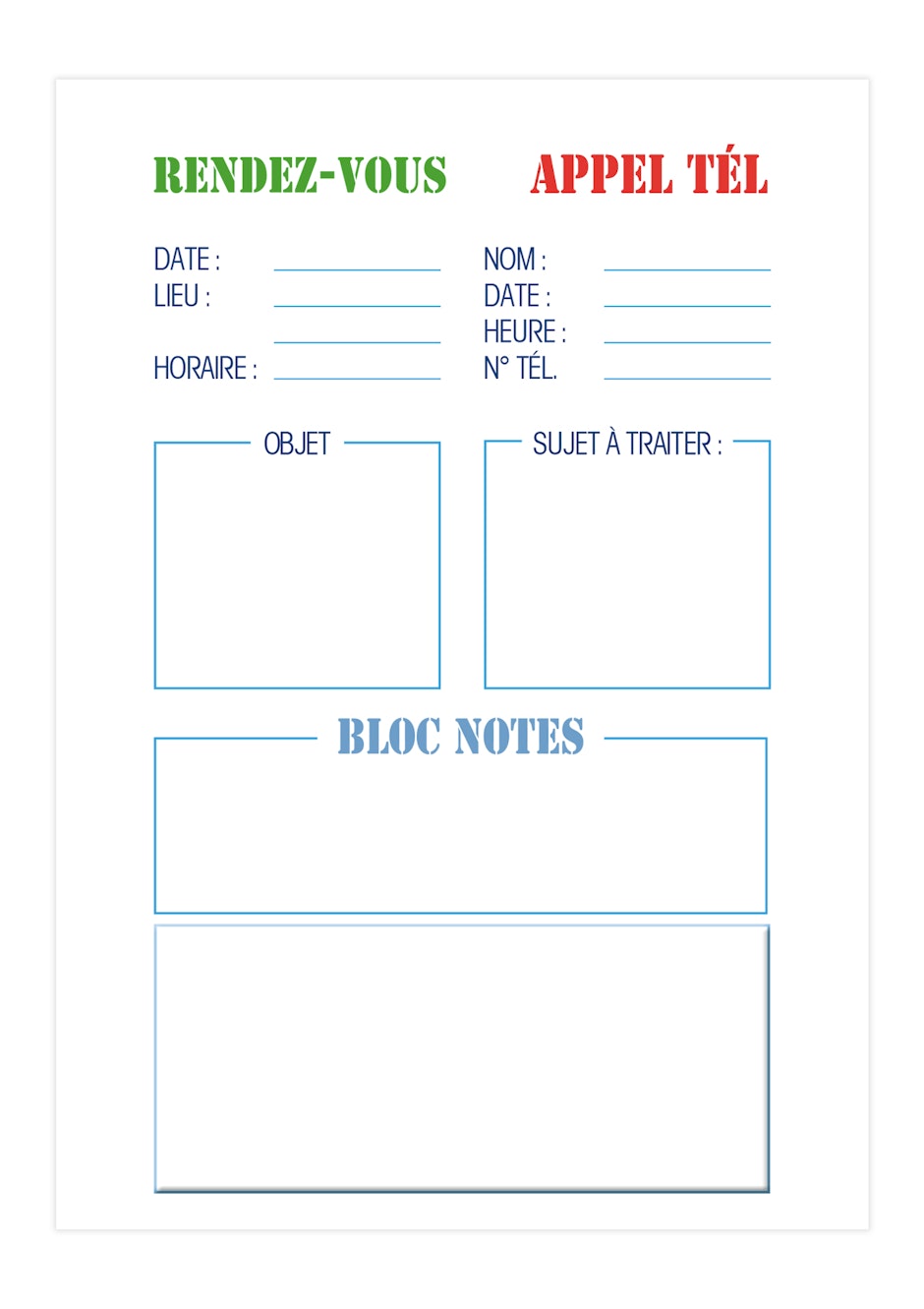 Bloc-notes chevalet - Bloc de 30 feuillets détachables